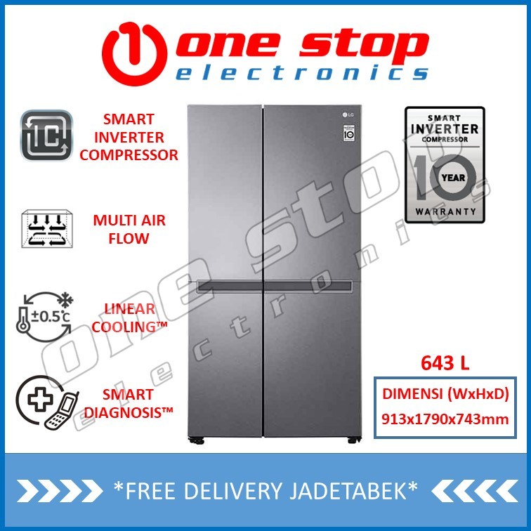 LG GC-B257SQYL Kulkas Side by Side Smart Inverter Compresor 643L