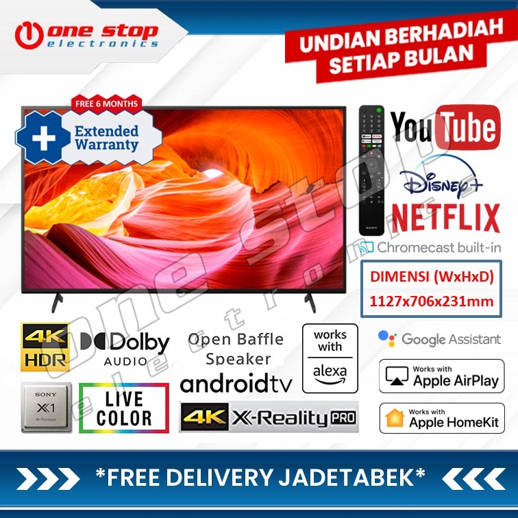SONY 50X75K 4K UHD HDR Smart Google Android TV 50 Inch KD-50X75K – One ...