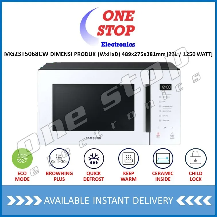 SAMSUNG BESPOKE MG23T5068CW Oven Microwave & Grill Fry 23L | One Stop ...